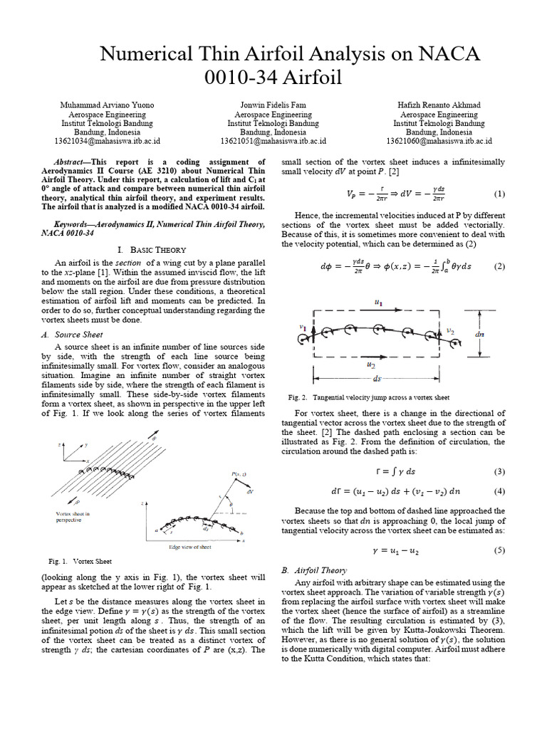 3 Coding Assignment 1 Aero 2 Pdf Airfoil Vortices 
