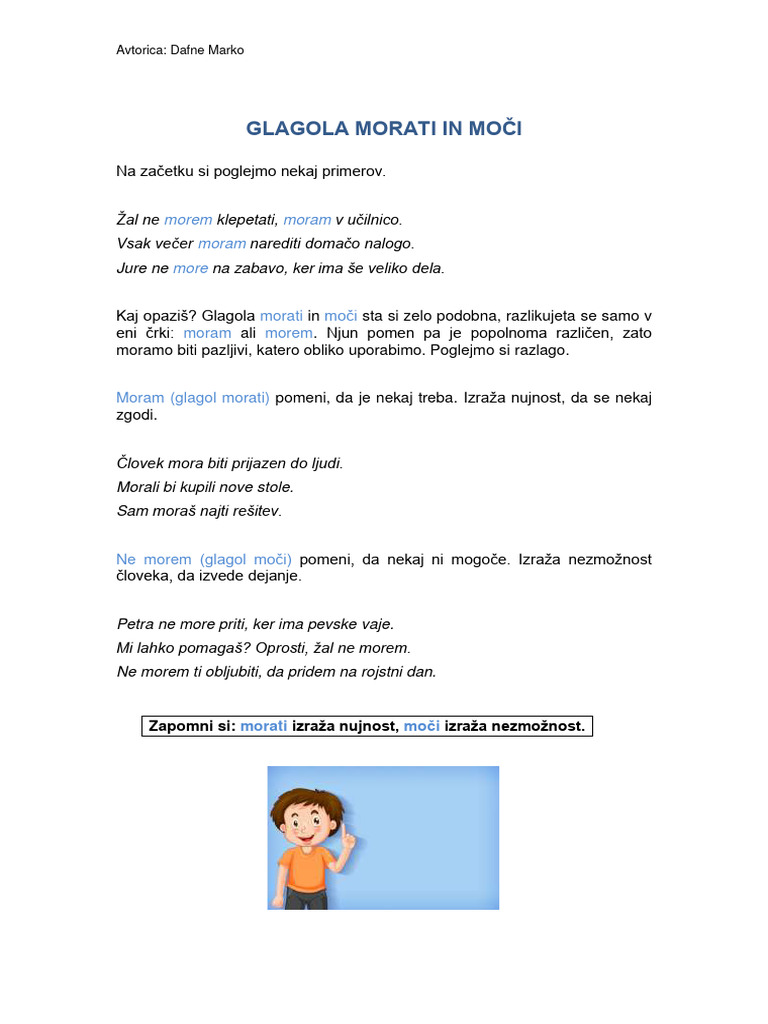 Glagola Morati in Moci | PDF