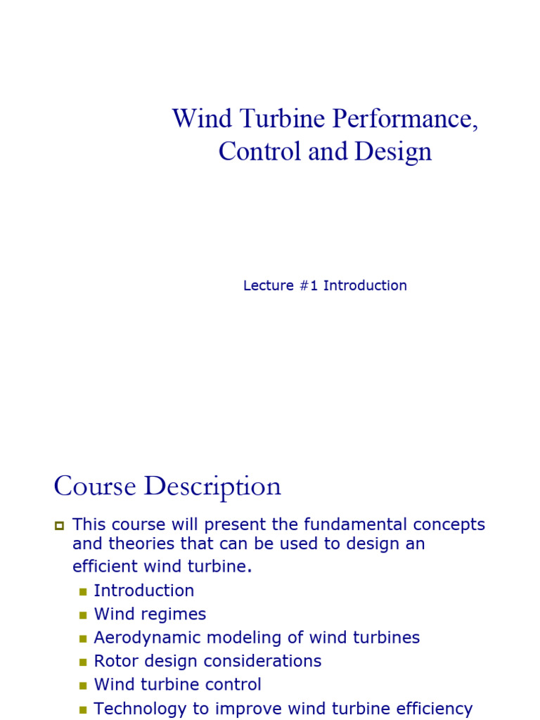 Lect 1 - 2021 | PDF | Wind Power | Wind Turbine
