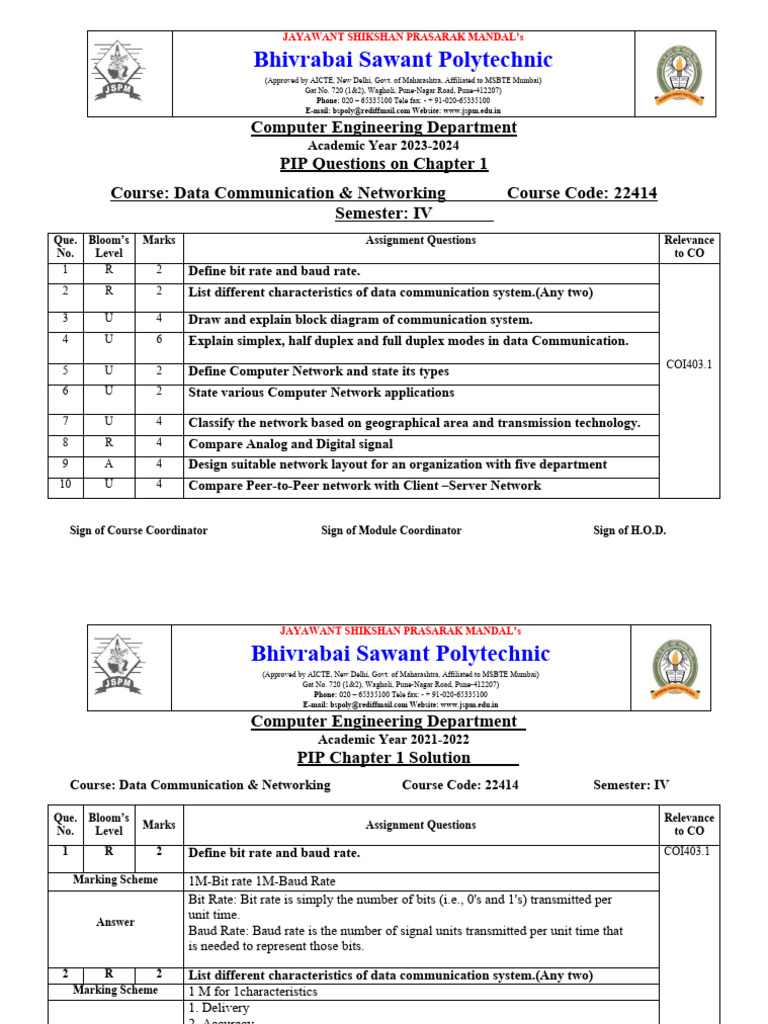 DCC PIP On Chapter 1 | Download Free PDF | Duplex (Telecommunications) | Computer Network