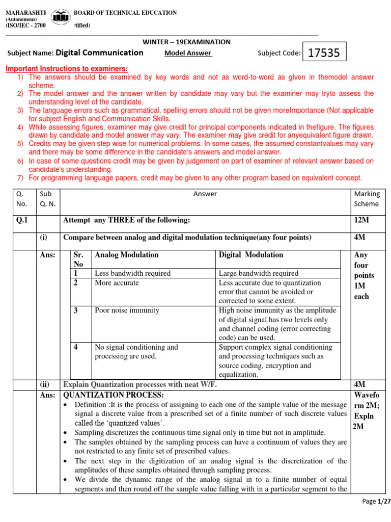 2019 Winter Model Answer Paper (Msbte Study Resources) | PDF | Sampling ...