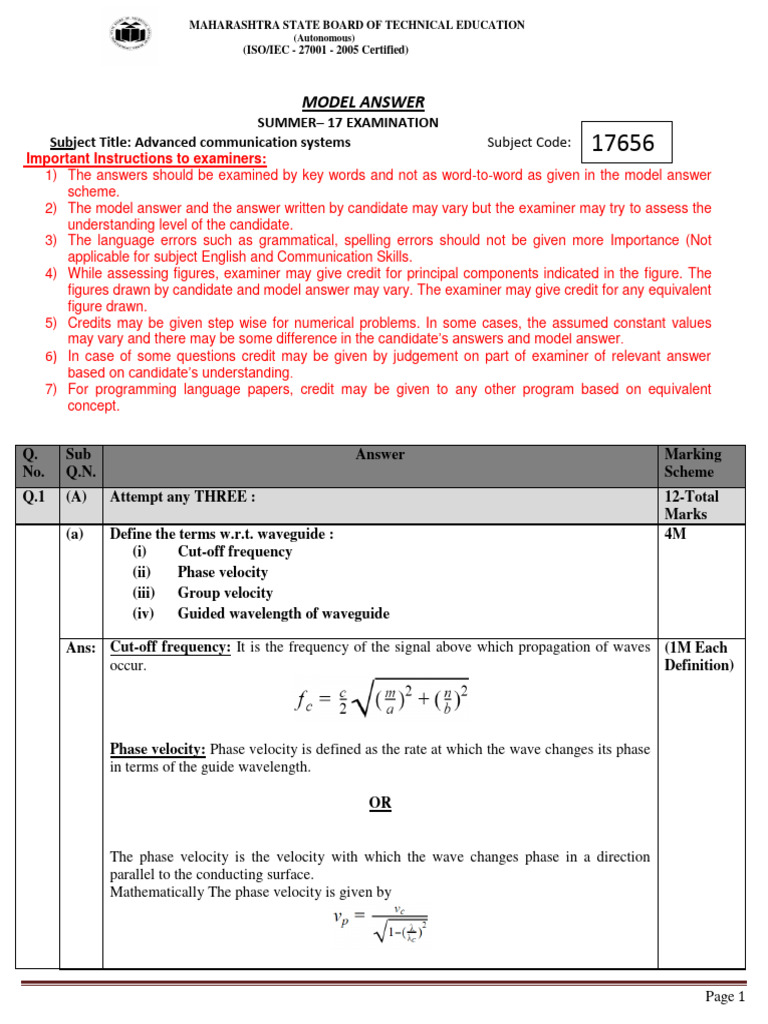 2017 Summer Model Answer Paper | PDF | P–N Junction | Optical Fiber