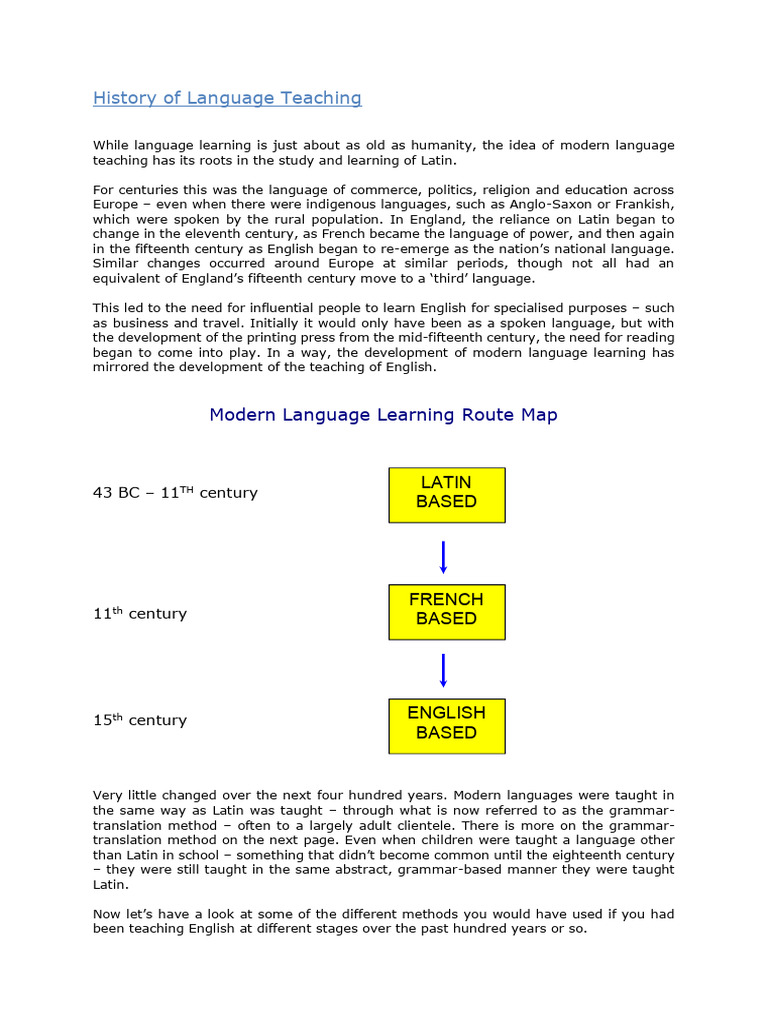 linguistics_sample_1_history_of_language_teaching | PDF | English Language | Latin