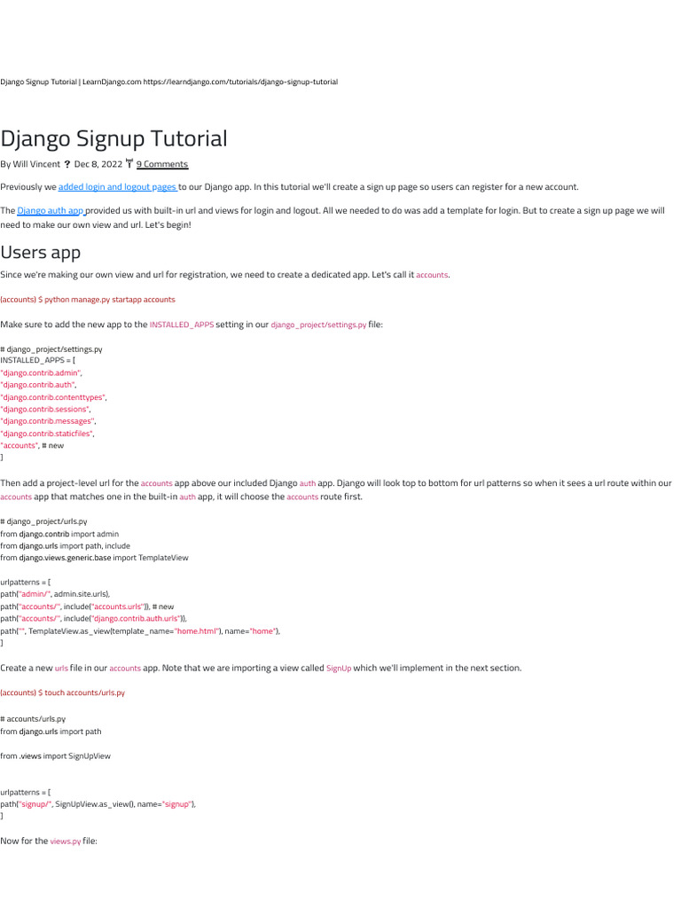 Django Signup Tutorial | PDF | Login | Internet
