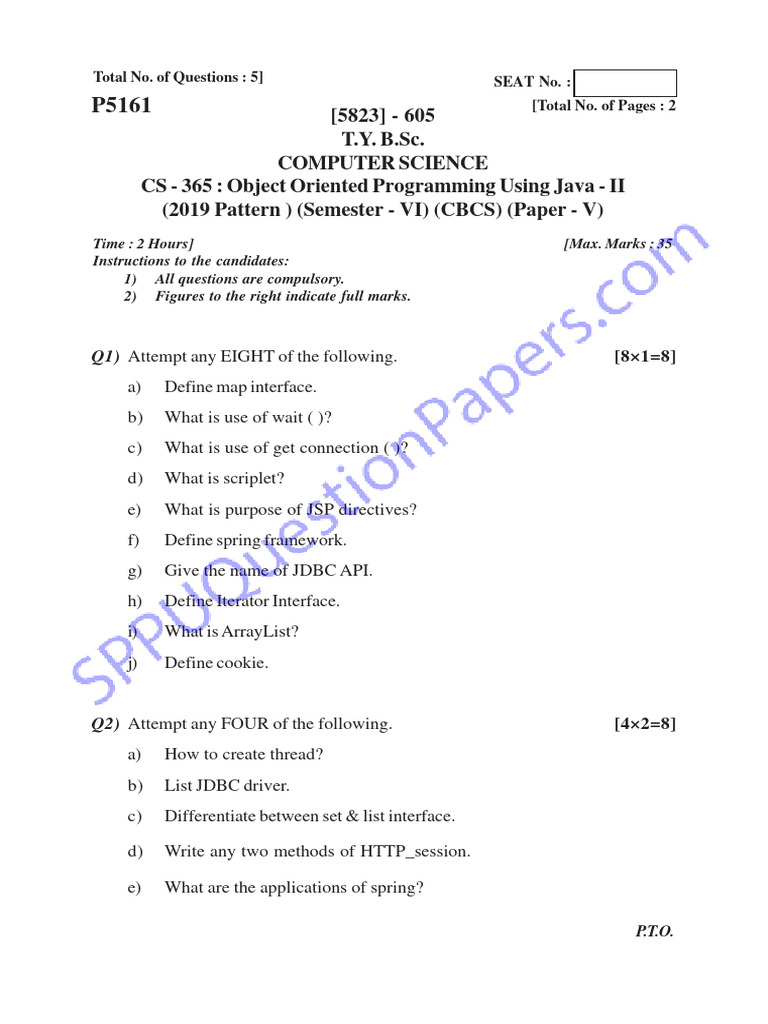 BSC - Computer Science Cs - Semester 6 - 2022 - April - Object Oriented ... BSC - Computer Science Cs - Semester 6 - 2022 - April - Object Oriented ...