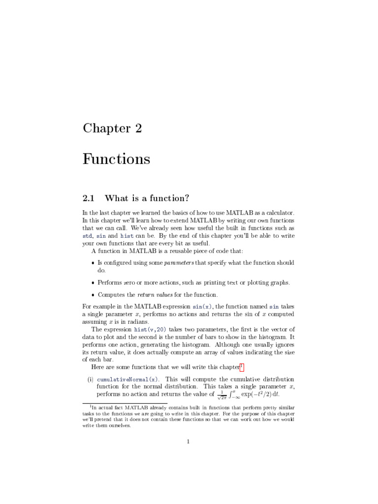 Matlab Chapter2 | PDF | Parameter (Computer Programming) | Function (Mathematics)