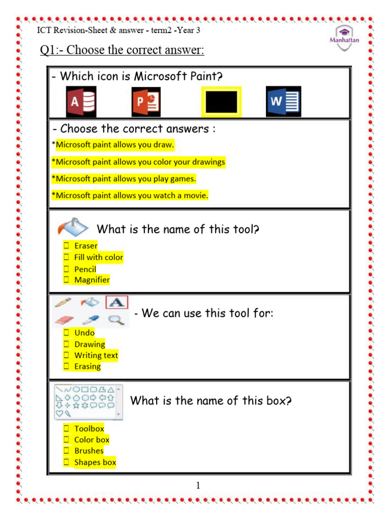 MS Paint Tools and Functions Guide | PDF | Control Key | Computing