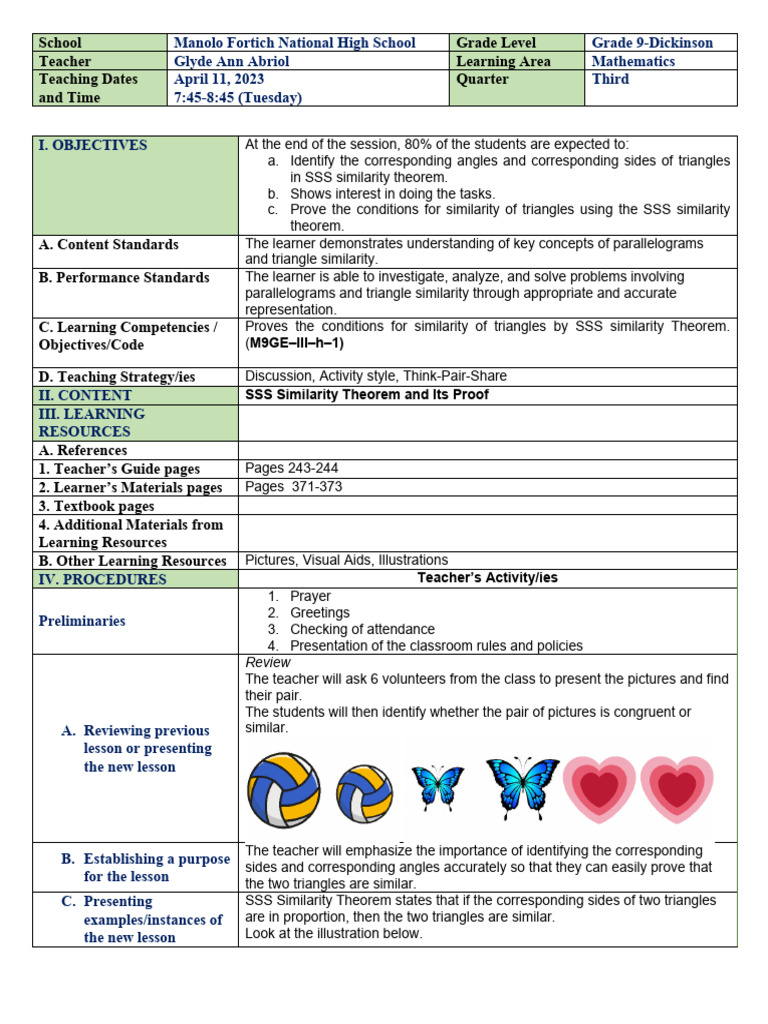 Mathematics 9 | PDF | Triangle | Learning