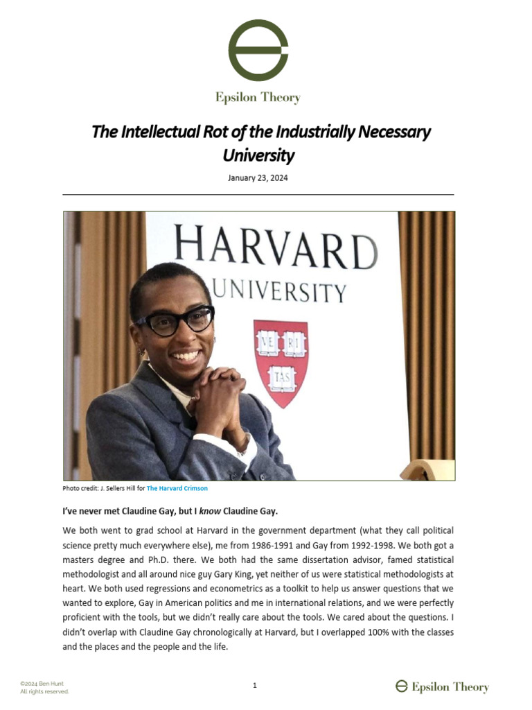 The Intellectual Rot of The Industrially Necessary University Epsilon ...