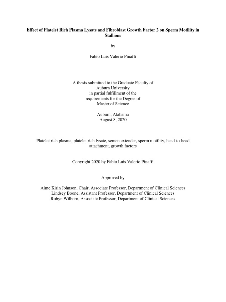 Pinaffi Thesis Final Corrected | PDF | Semen | Reproduction