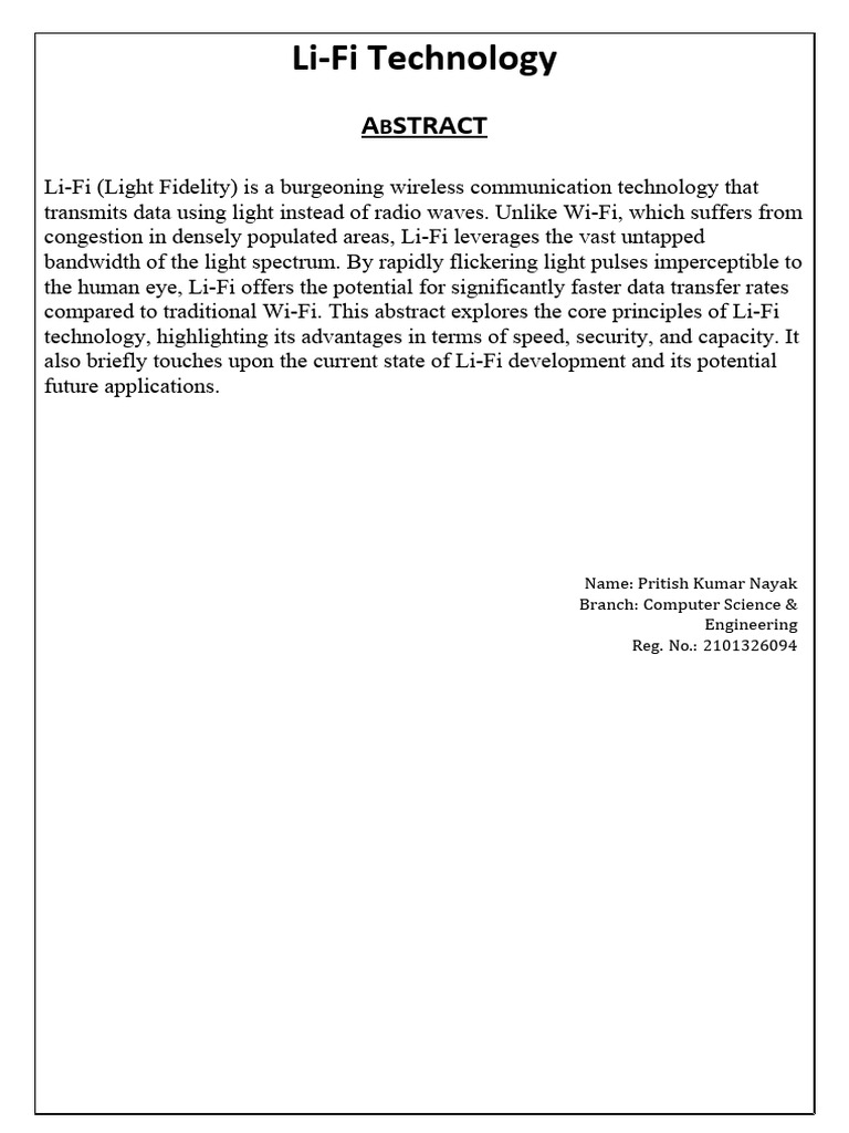 Understanding Li-Fi Technology Benefits | PDF