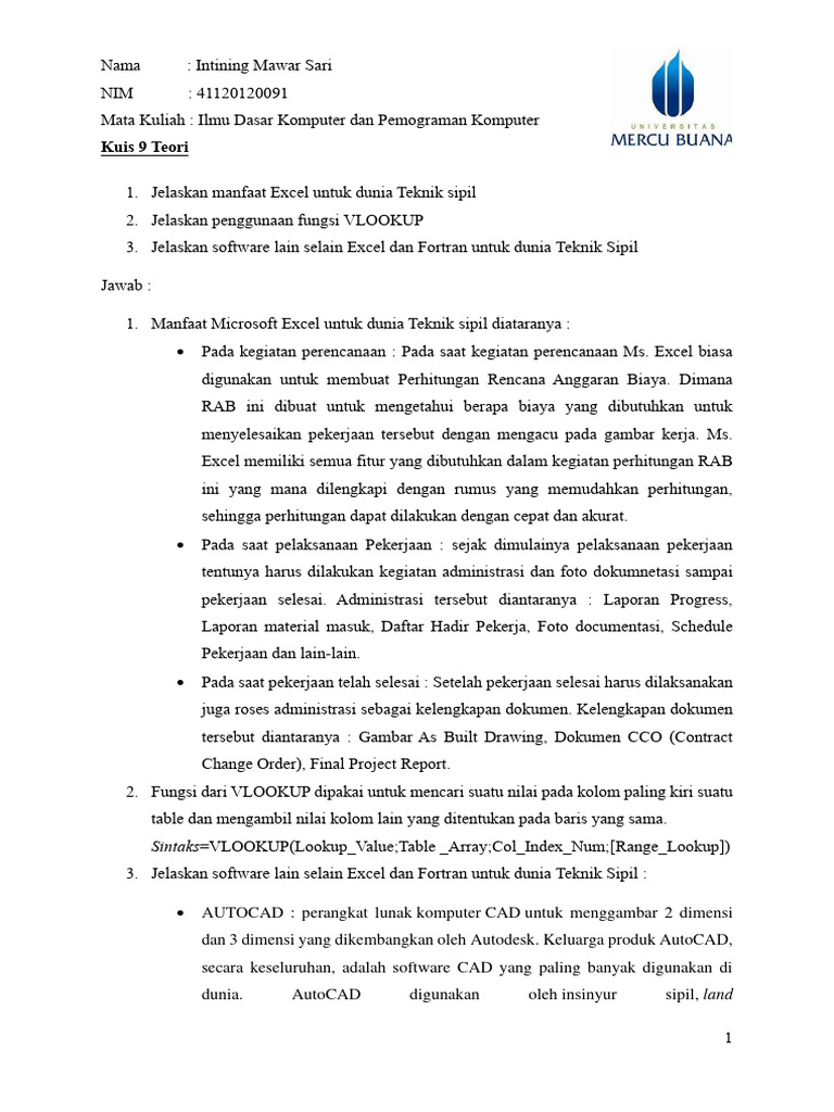Kuis 9 - Teori Ilmu Dasar Computer Dan Pemograman Computer - Intining ... Kuis 9 - Teori Ilmu Dasar Computer Dan Pemograman Computer - Intining ...