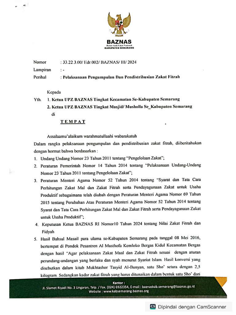 Surat Zakat Fitrah | PDF