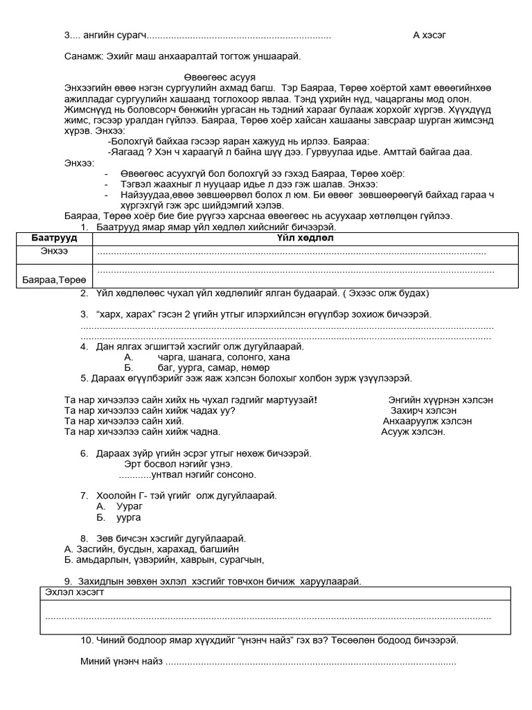 3 R Angi Mongol Hel Shalgalt | PDF