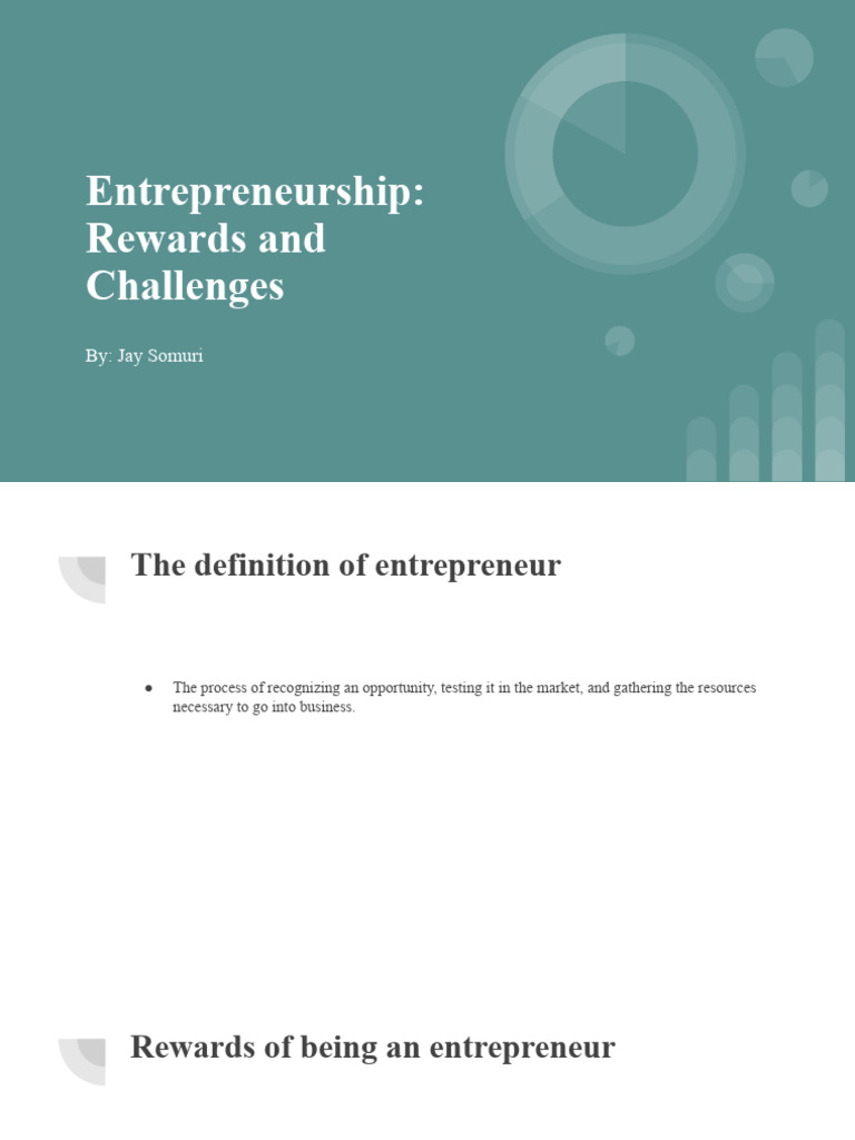 Entrepreneurship Rewards and Challenges Somuri | PDF