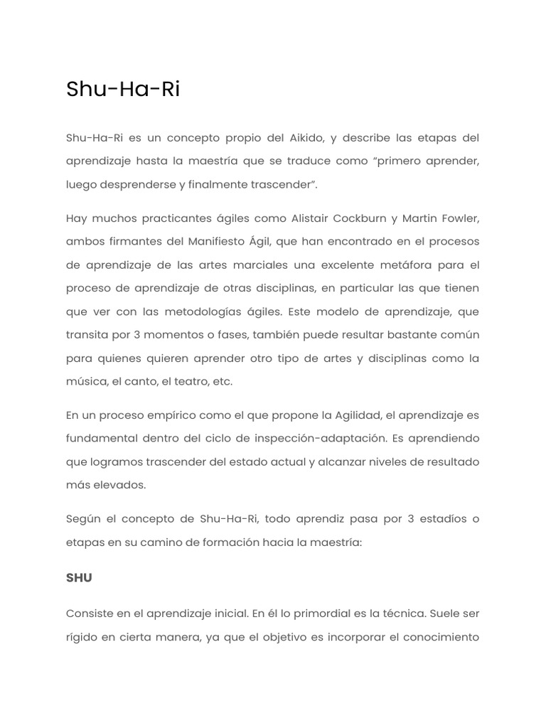 Shu-Ha-Ri | PDF | Aprendizaje | Conocimiento