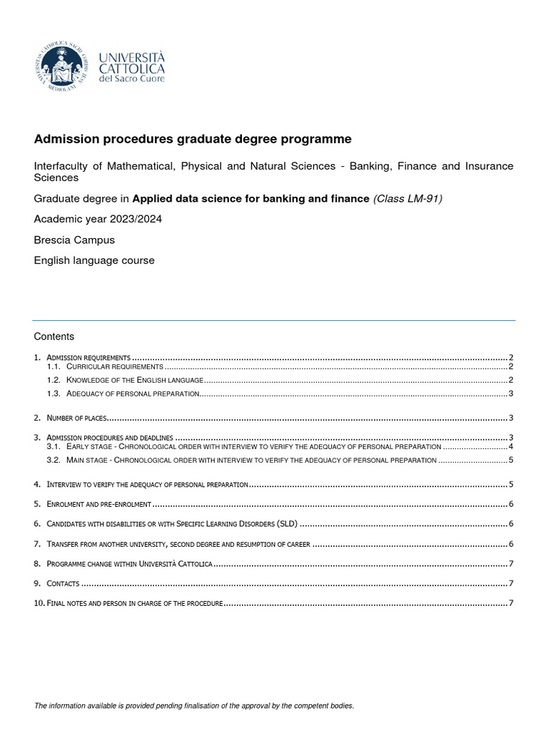 Procedure LM Applied Data Science 2023 BS en-GB REV | PDF | University ...
