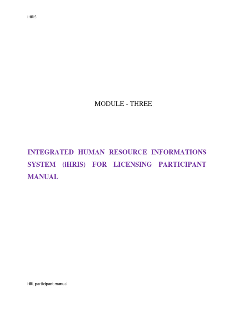 iHRIS-HRL Licensing Training Manual | PDF | Password | Login