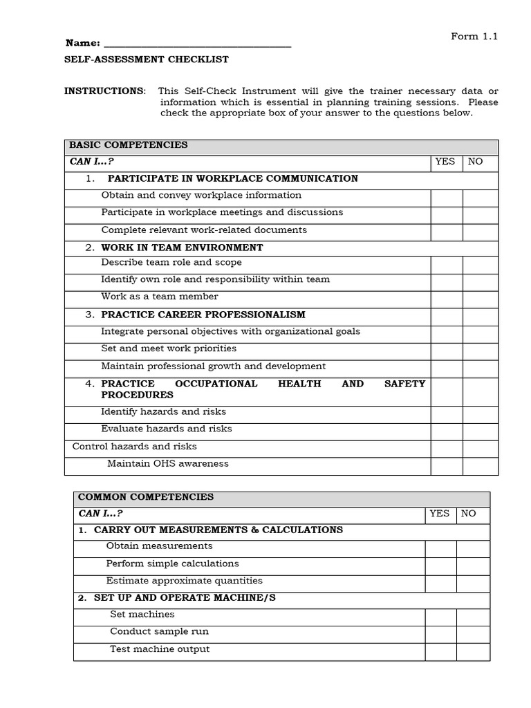 Trainees Training Requirements Checklist | PDF | Clothing | Sewing
