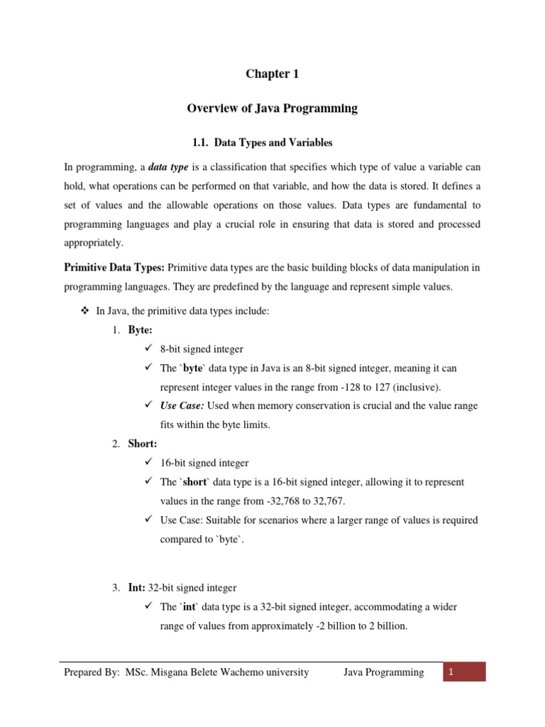 Chapter 1 | Download Free PDF | Data Type | Class (Computer Programming)