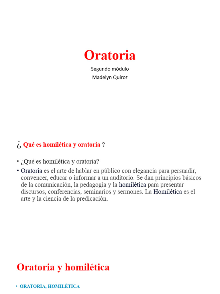 Oratoria 2 | PDF | Homilética | Sermón