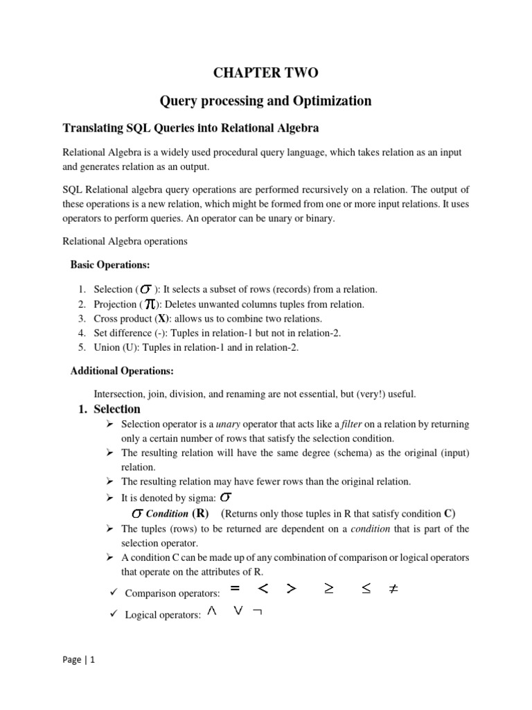 ADB Chapter Two | Download Free PDF | Relational Model | Mathematics