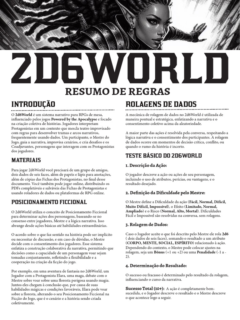 Regras do RPG 2d6World: Guia Completo | PDF | Jogos de RPG | Narrativa