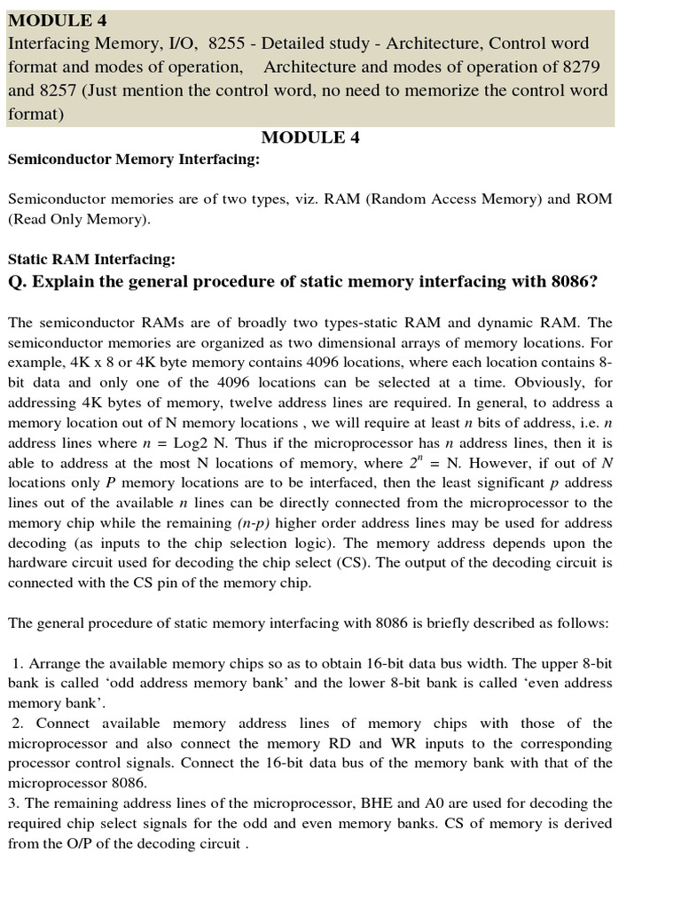 Semiconductor Memories And Its Interfacing Pdf Dynamic Random Access Memory Random Access