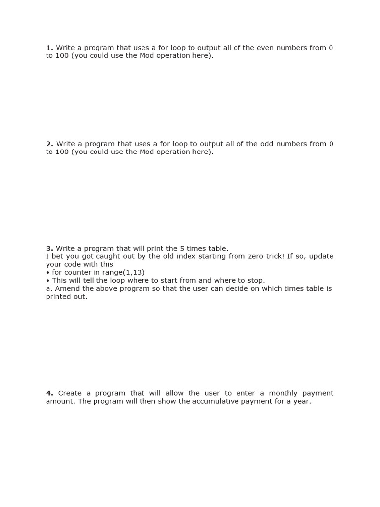 Python Exercises | PDF | Control Flow | Computer Engineering