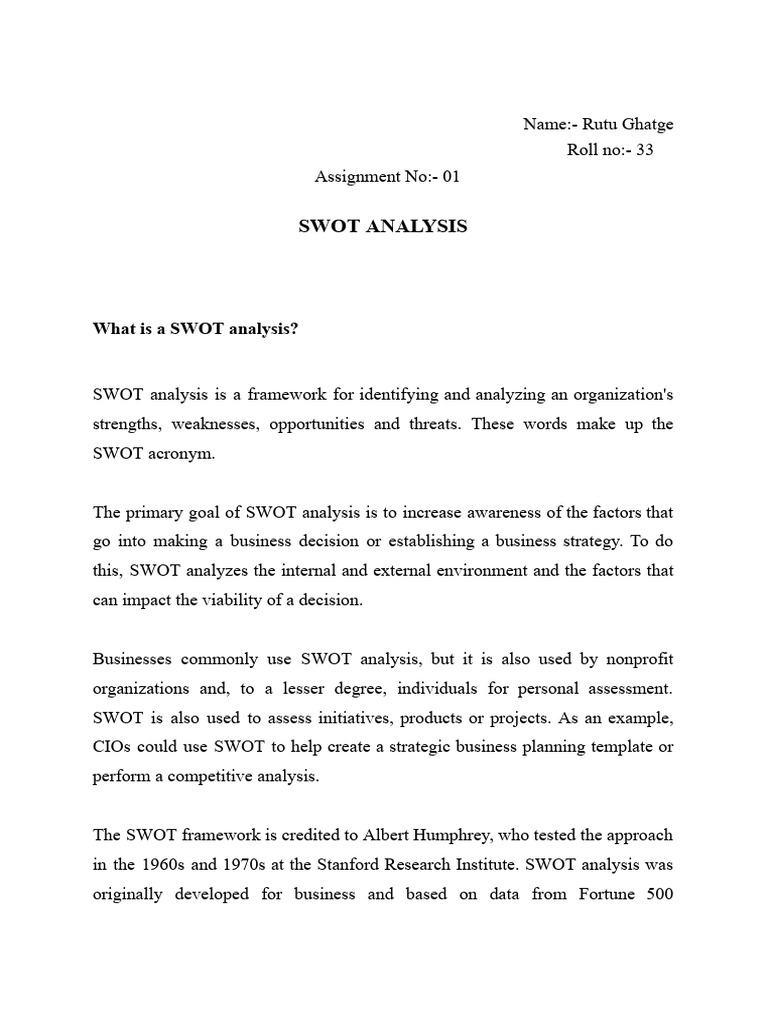 Understanding SWOT Analysis Basics | PDF | Swot Analysis | Business