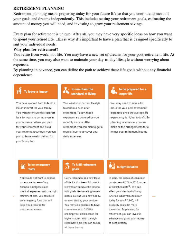 Retirement Planning | PDF | Cost Of Living | Retirement