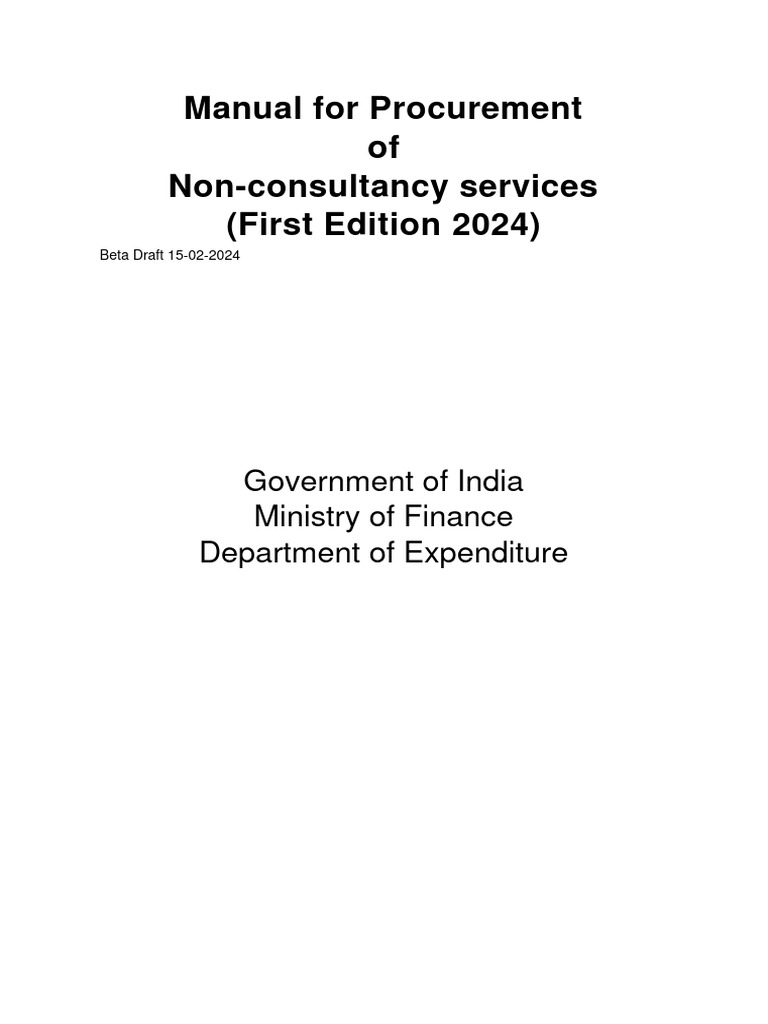 Procurement Manual for Non-Consultancy Services | PDF | Procurement ...