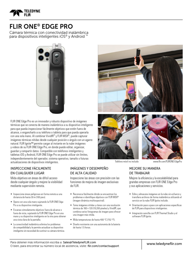 FLIR ONE Edge Pro Datasheet MX-1 | PDF | Smartphone | Tableta