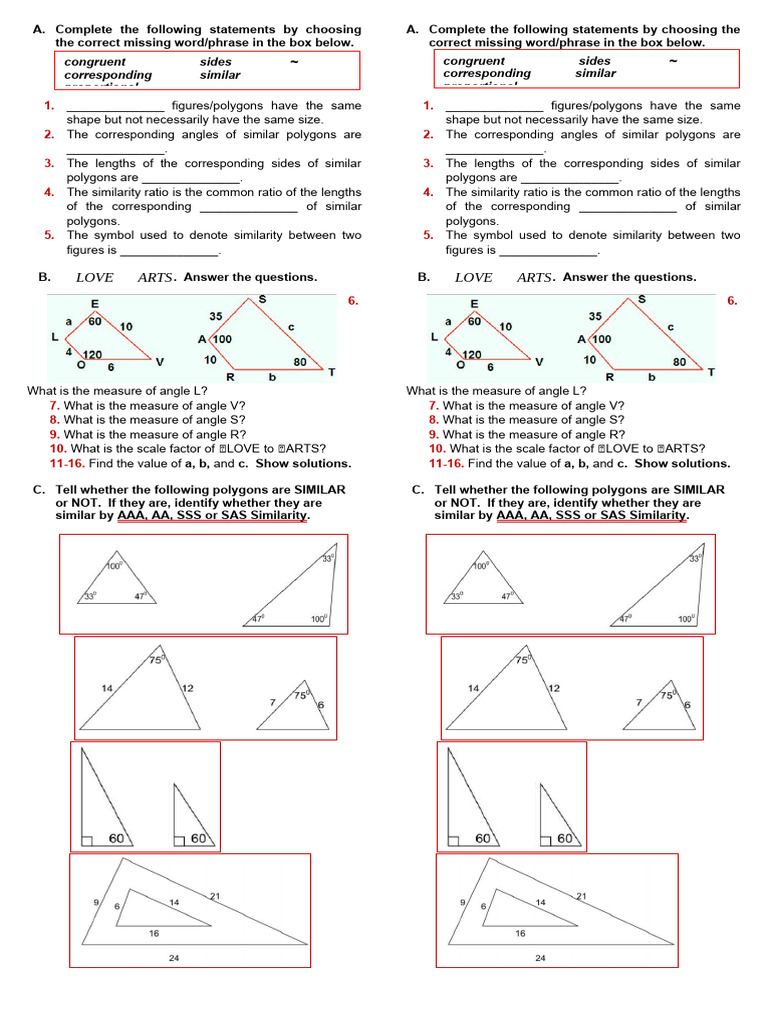 Q3 Modified Assessment No. Similarity 3 | PDF | Mathematics | Classical Geometry