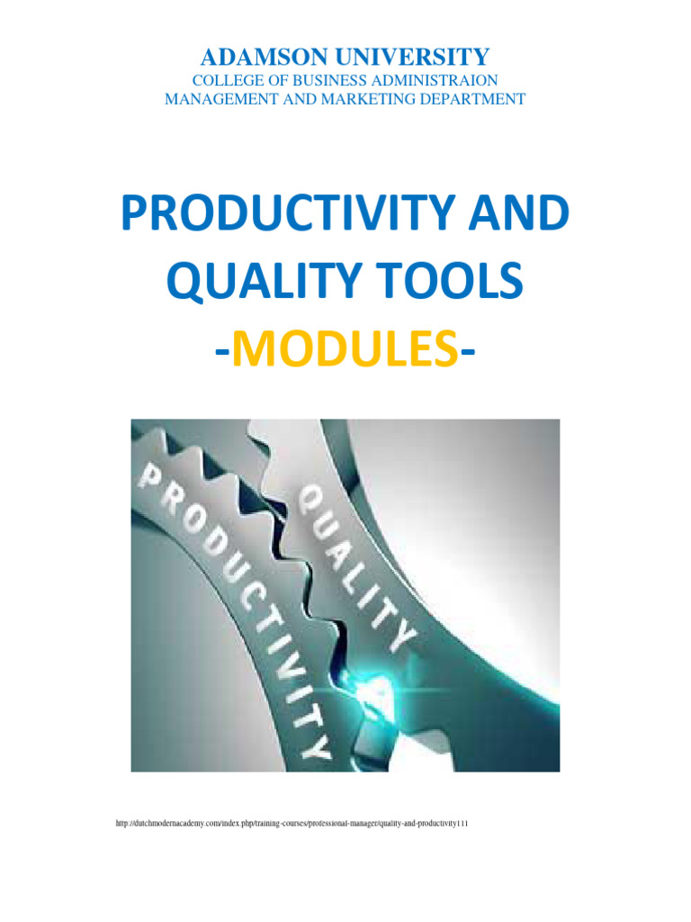 Productivity and Quality Tools Module | PDF | Motivation | Motivational