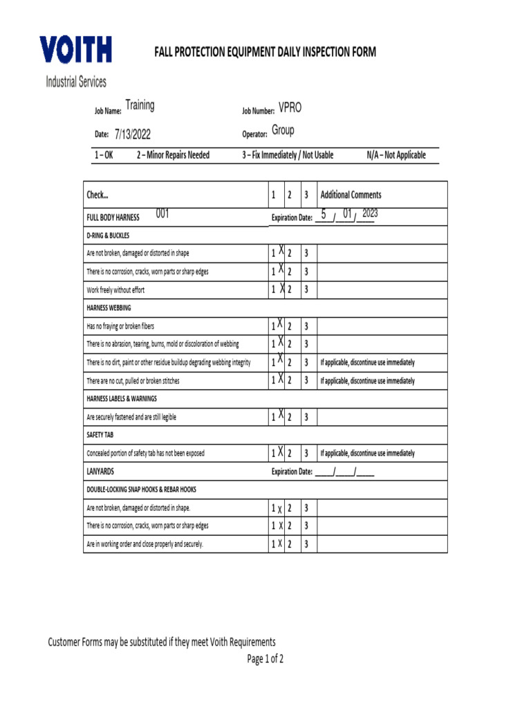 Combined Fall Protection Inspections | Download Free PDF | Rope ...