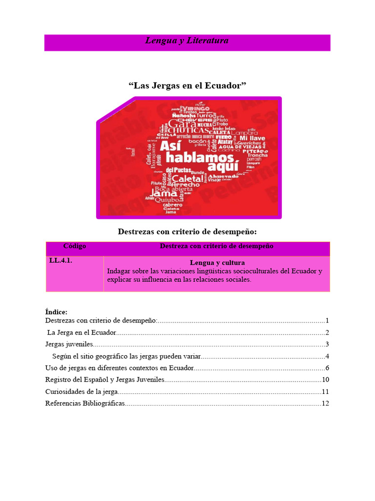Jerga | PDF | Jerga | Ecuador