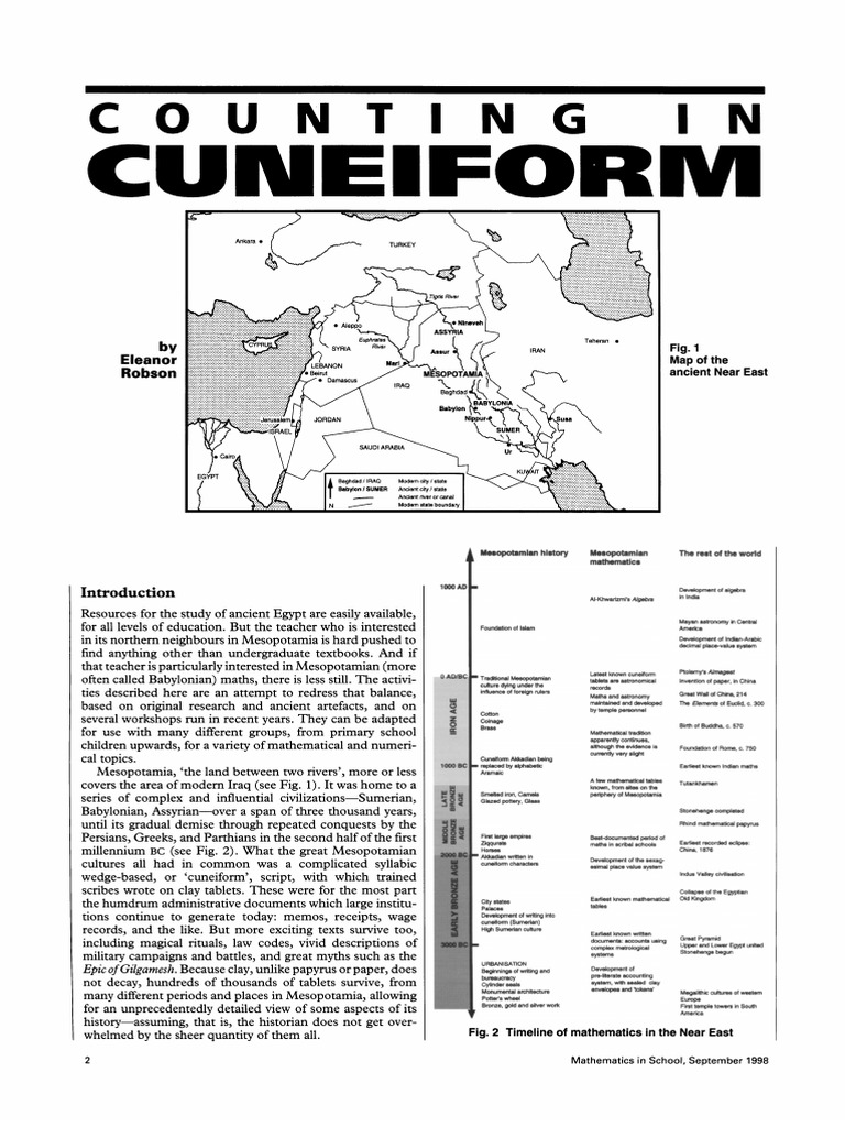 Vol-27-No4 Sep 1998 Counting in Cuneiform | PDF | Mesopotamia | Near East