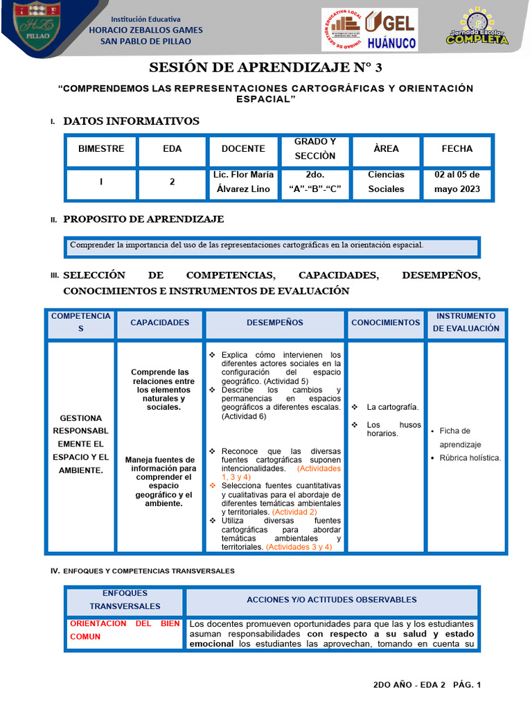 Sesiòn de Aprendizaje #4 - CC - SS 2º - HZG | PDF | Evaluación | Aprendizaje