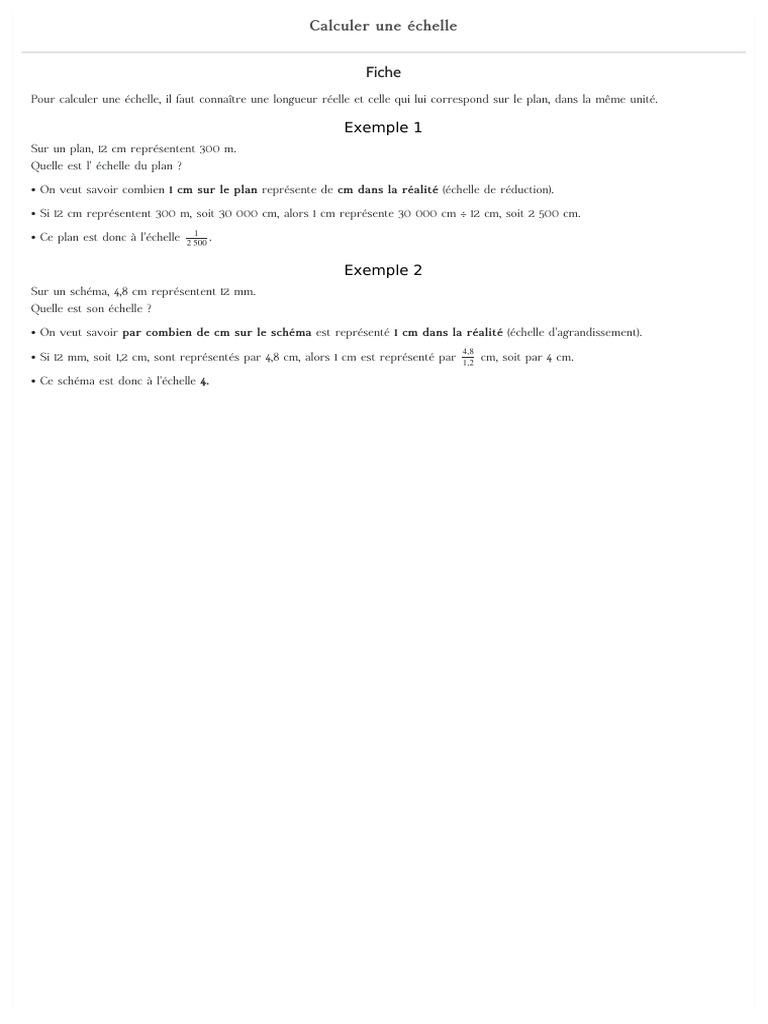 Calculer l'échelle d'un plan | PDF | Méthodes et références ...