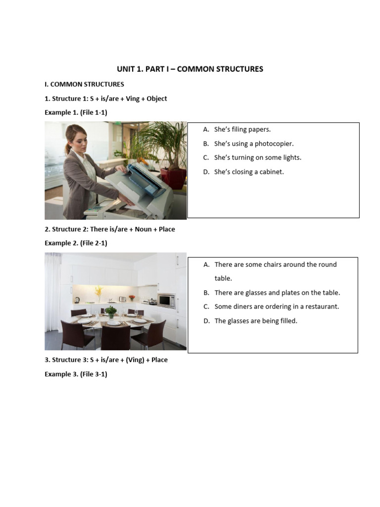 UNIT 1. COMMON STRUCTURES | PDF