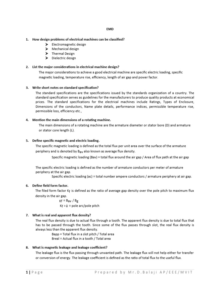 EMD NOTES INT 1 | PDF | Insulator (Electricity) | Flux