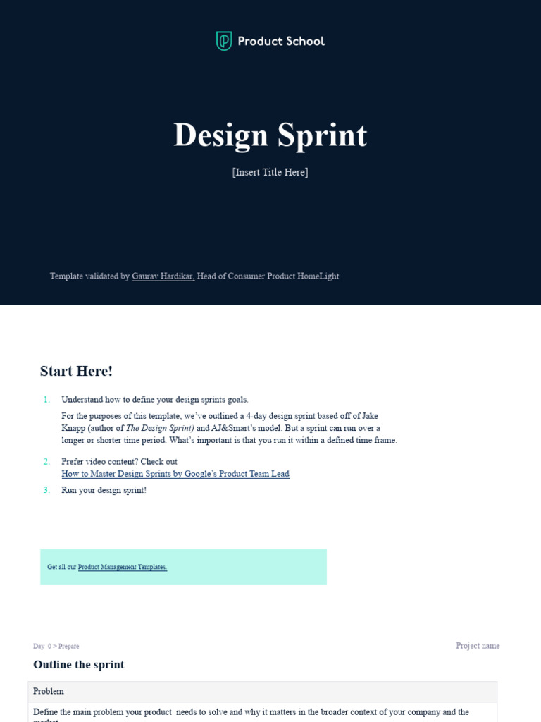 PM Template - Design Sprint | PDF | Prototype