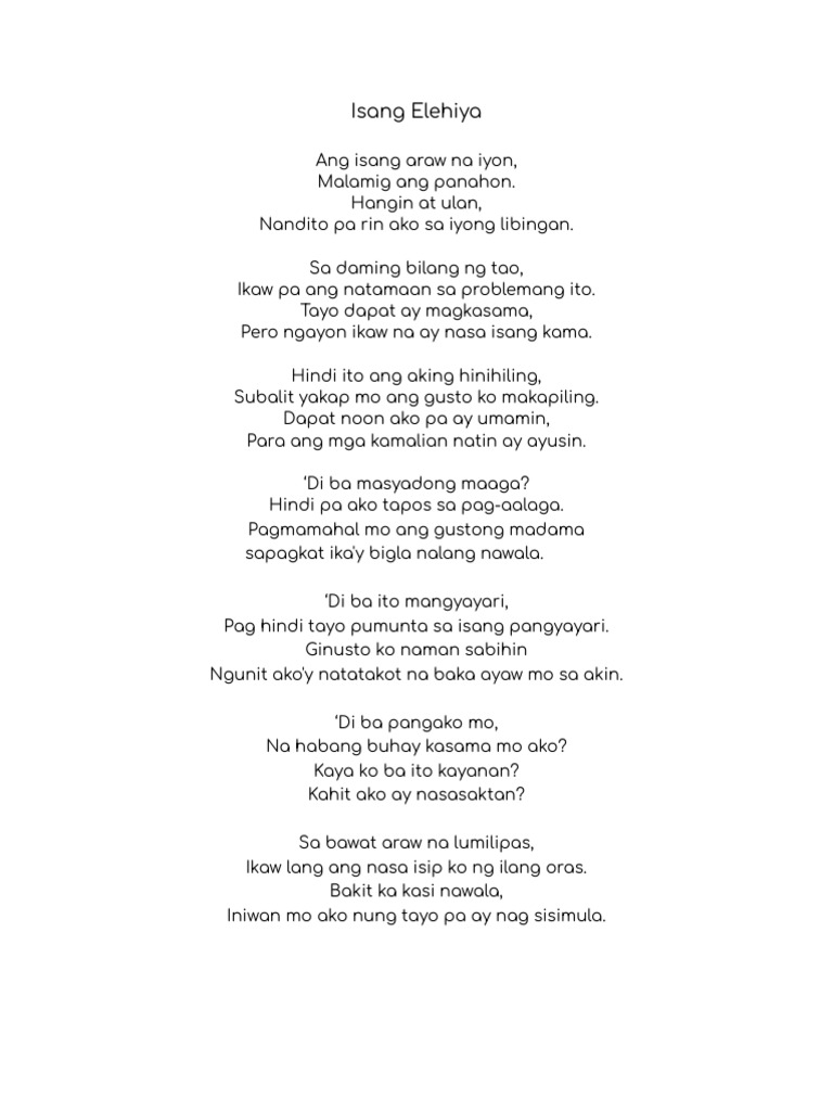 Isang Elehiya | PDF