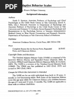 Vineland Adaptive Behavior Scale | PDF