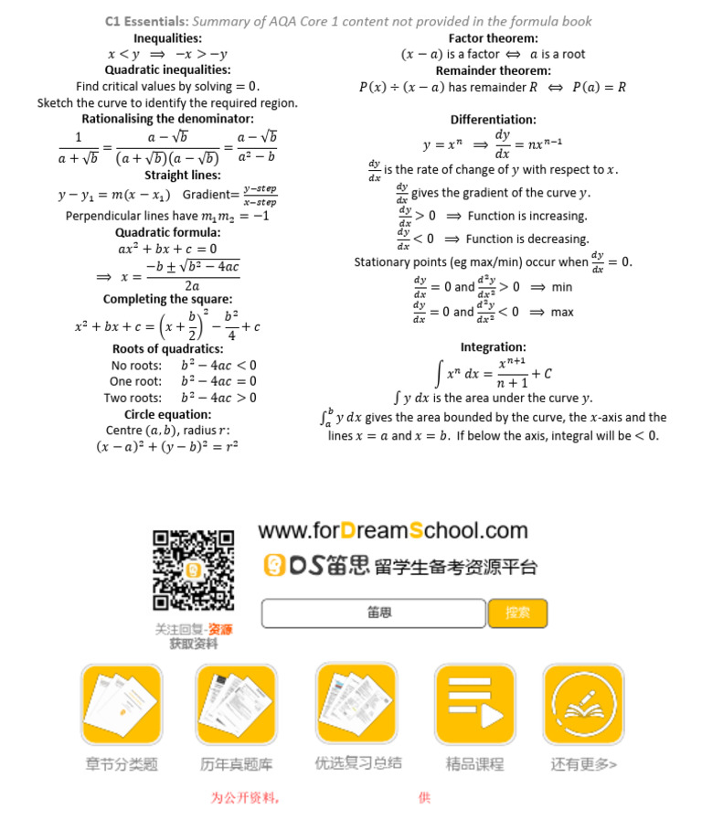 AQA C1 Essentials | PDF | Equations | Mathematics