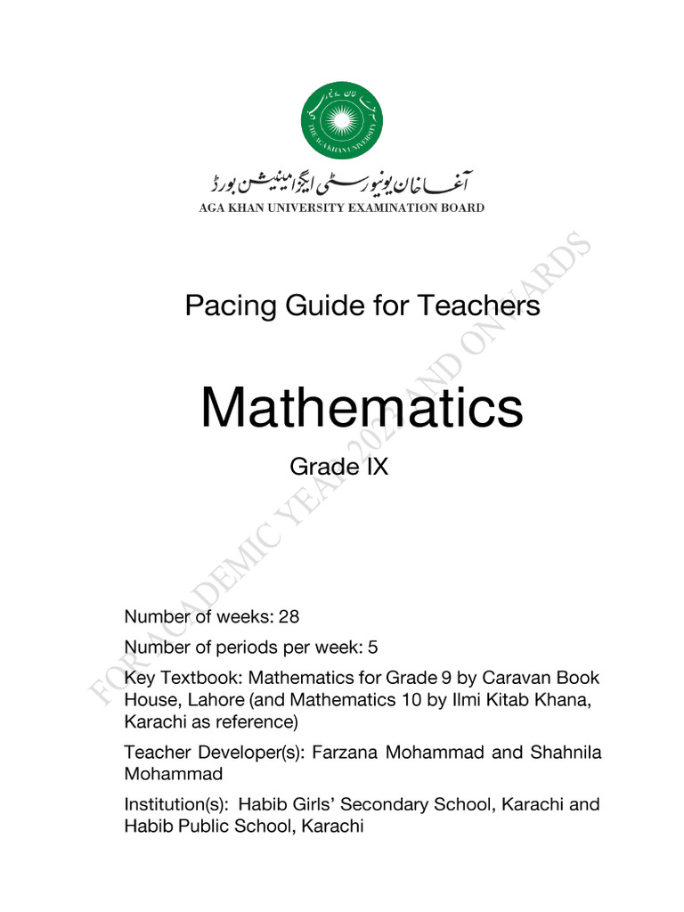 Pacing Guide Mathematics SSC-I | PDF | Factorization | Triangle