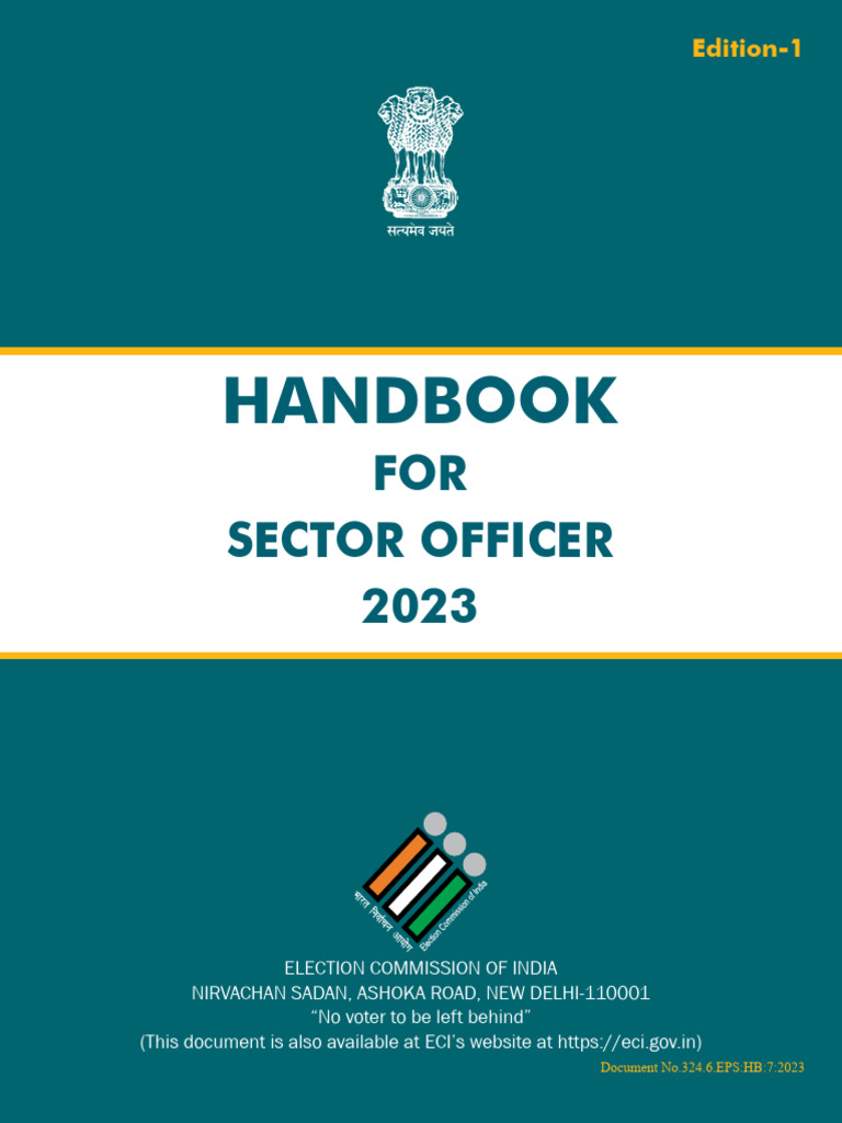 Sector Officer Handbook 2023 | PDF | Electronic Voting | Voting