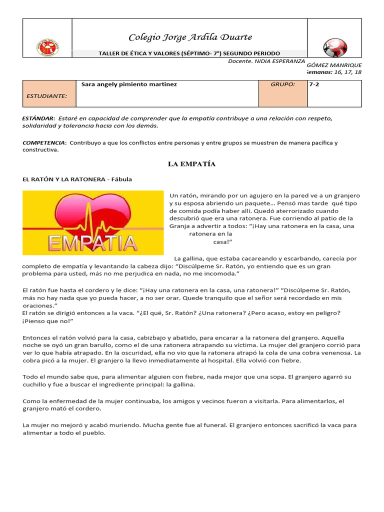 Empatía y Resolución de Conflictos | PDF