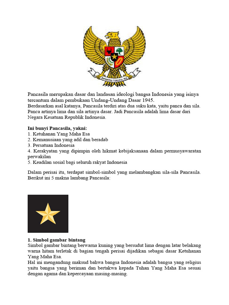 Lambang Dan Makna Pancasila | PDF